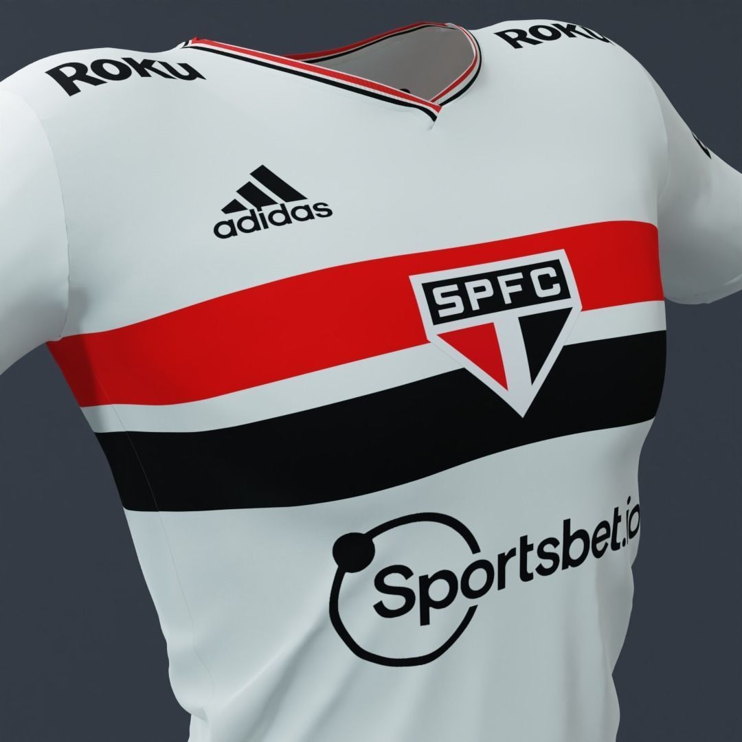 Uniforme de Futebol Paulista - Jersey Brazilian Soccer 3D model rigged ...