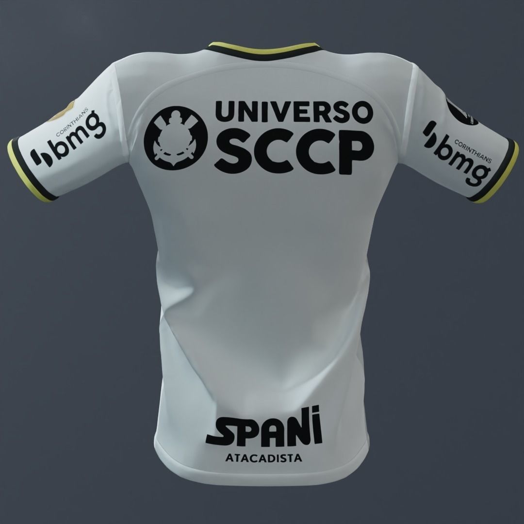 Uniforme de Futebol Paulista - Jersey Brazilian Soccer 3D model rigged ...