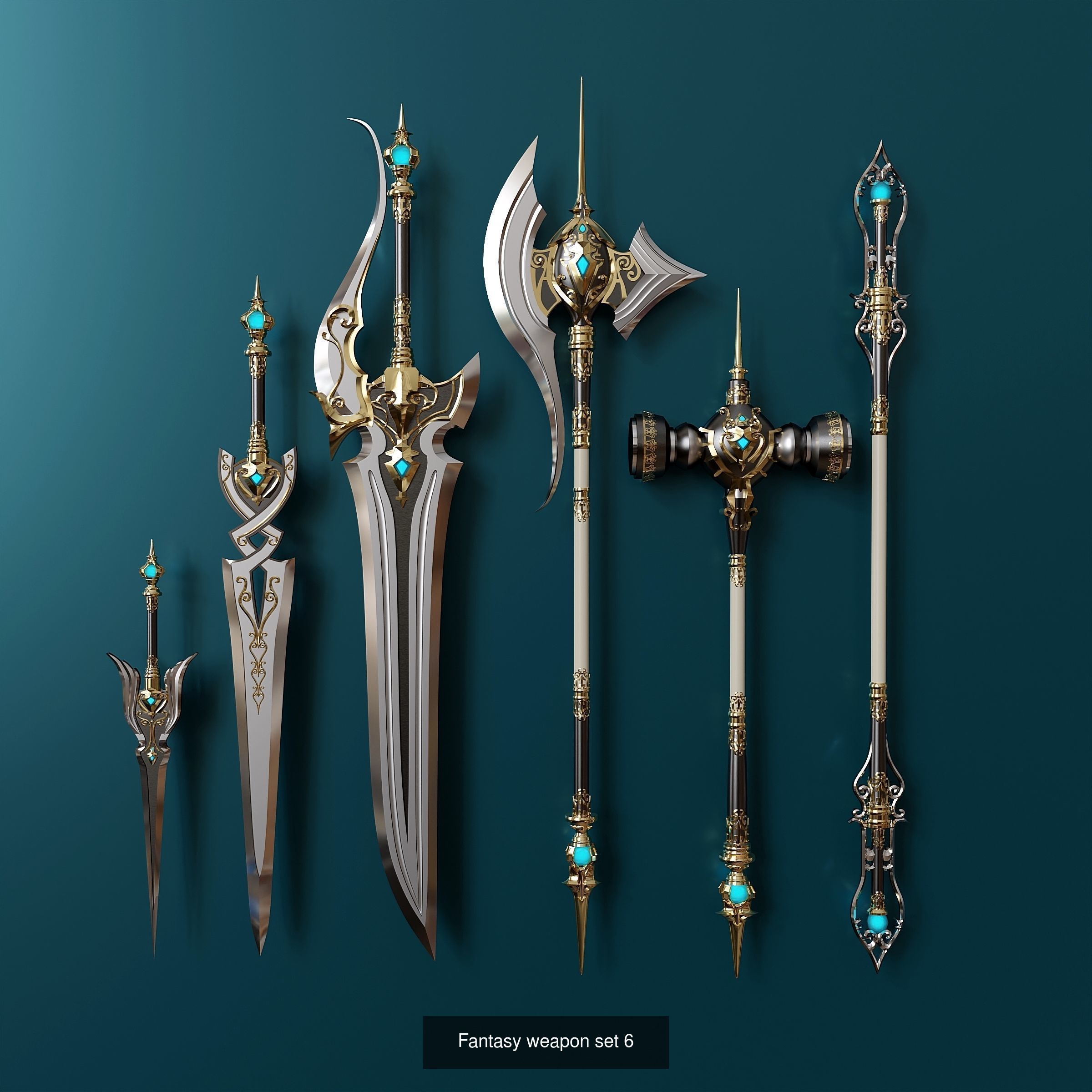 2 sets of fantasy weapons 3D Model Collection | CGTrader