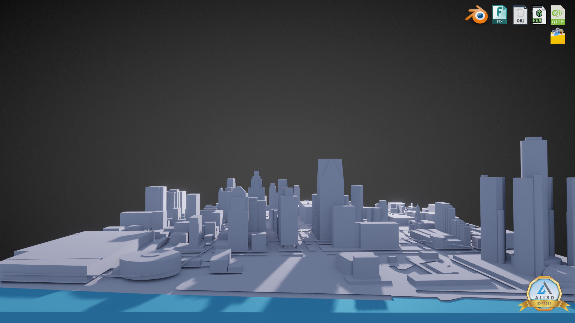 3D model Detroit cityscape skyline Downtown VR / AR / low-poly | CGTrader