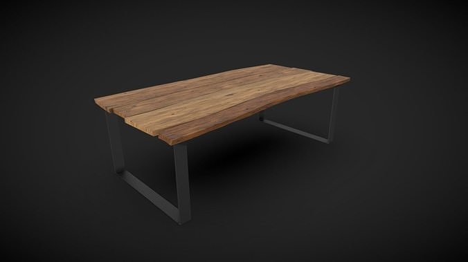 3D model Natural Wood Slab Table - VR Ready VR / AR / low-poly | CGTrader