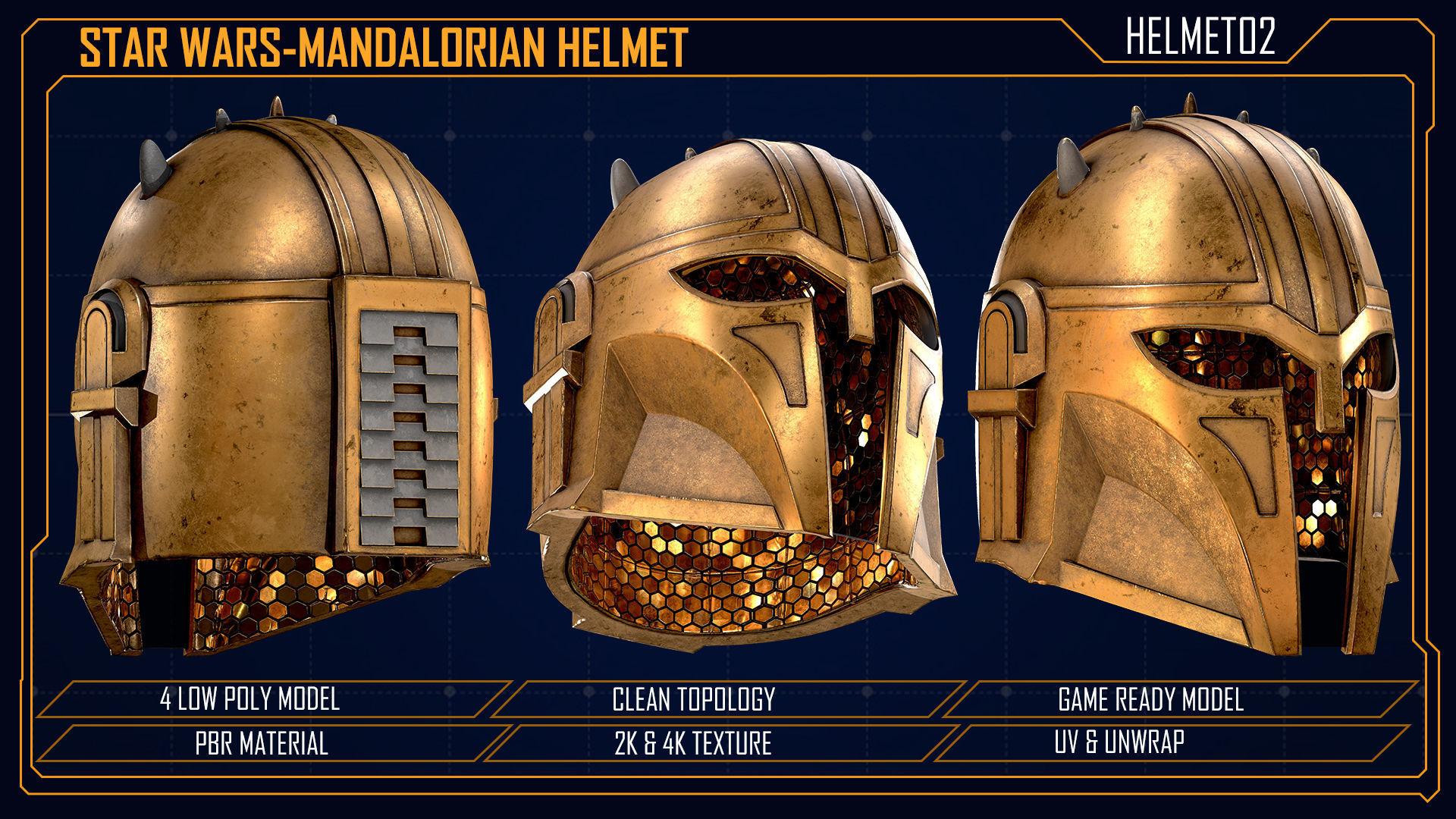 3D model Star-Wars Mandalorian Helemt VR / AR / low-poly | CGTrader