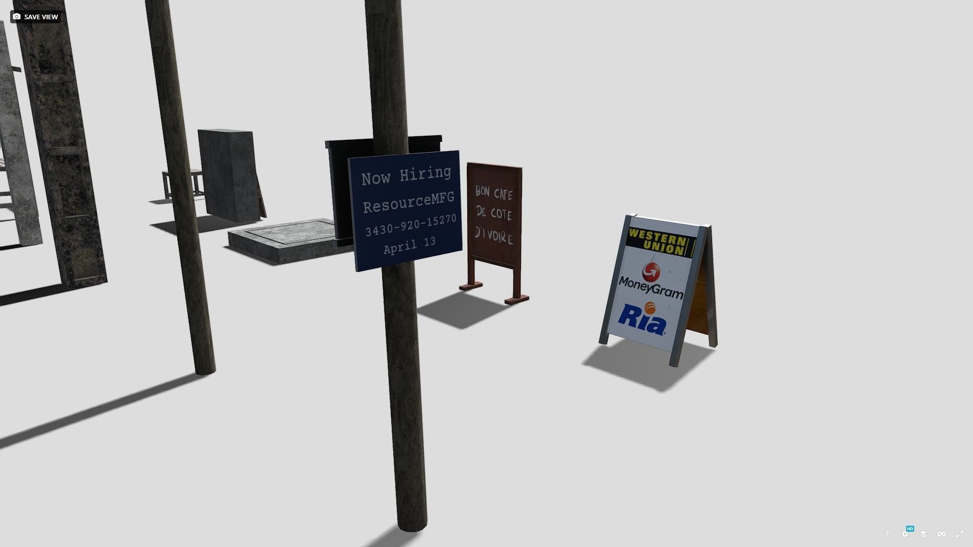 3D model Town Props VR / AR / low-poly | CGTrader