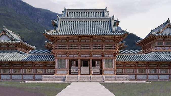 3D model Japanese Modular Temple Full Map VR / AR / low-poly | CGTrader