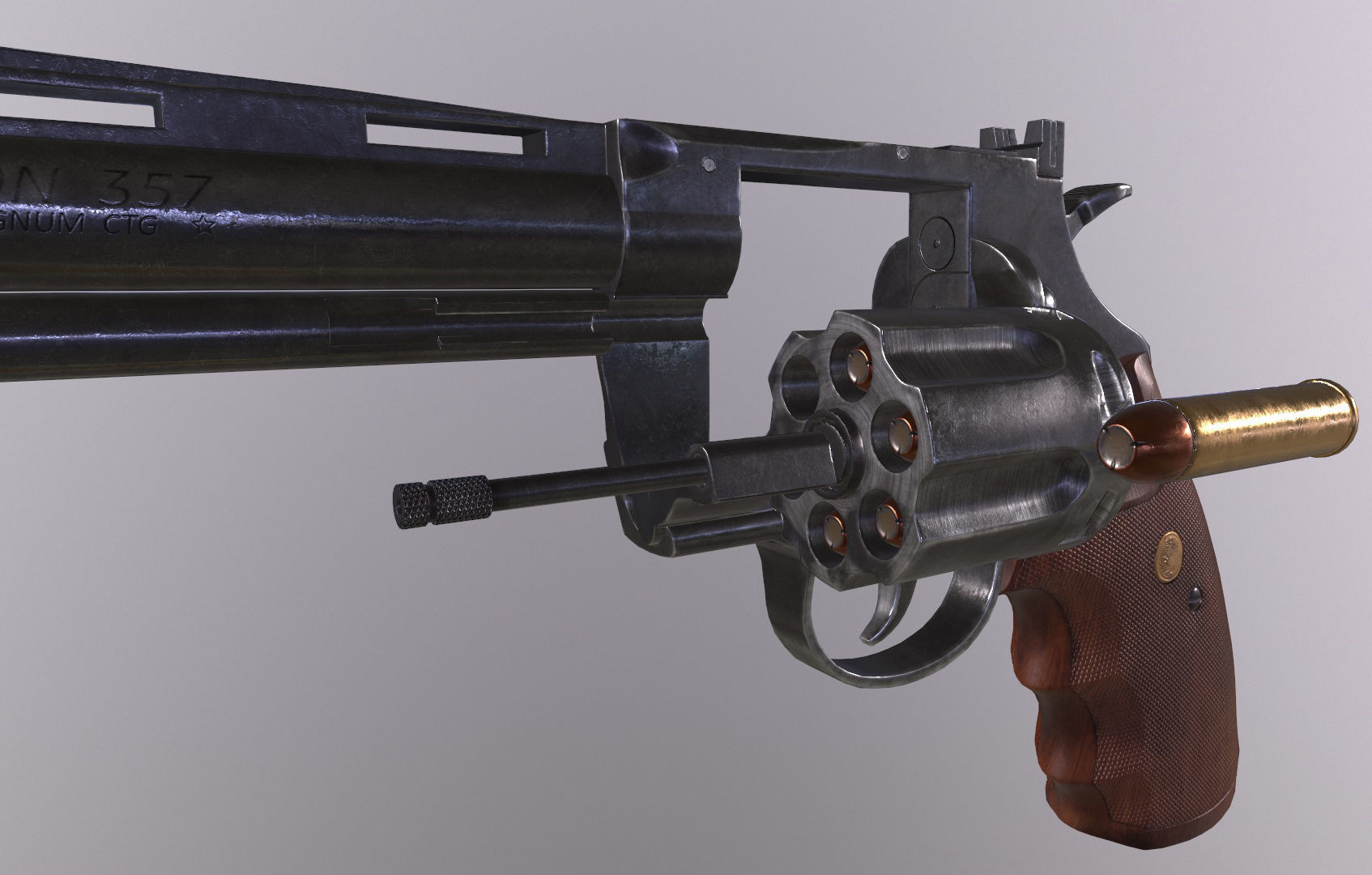 3D model PBR Colt Python 357 Magnum Revolver Mid-poly game ready VR ...