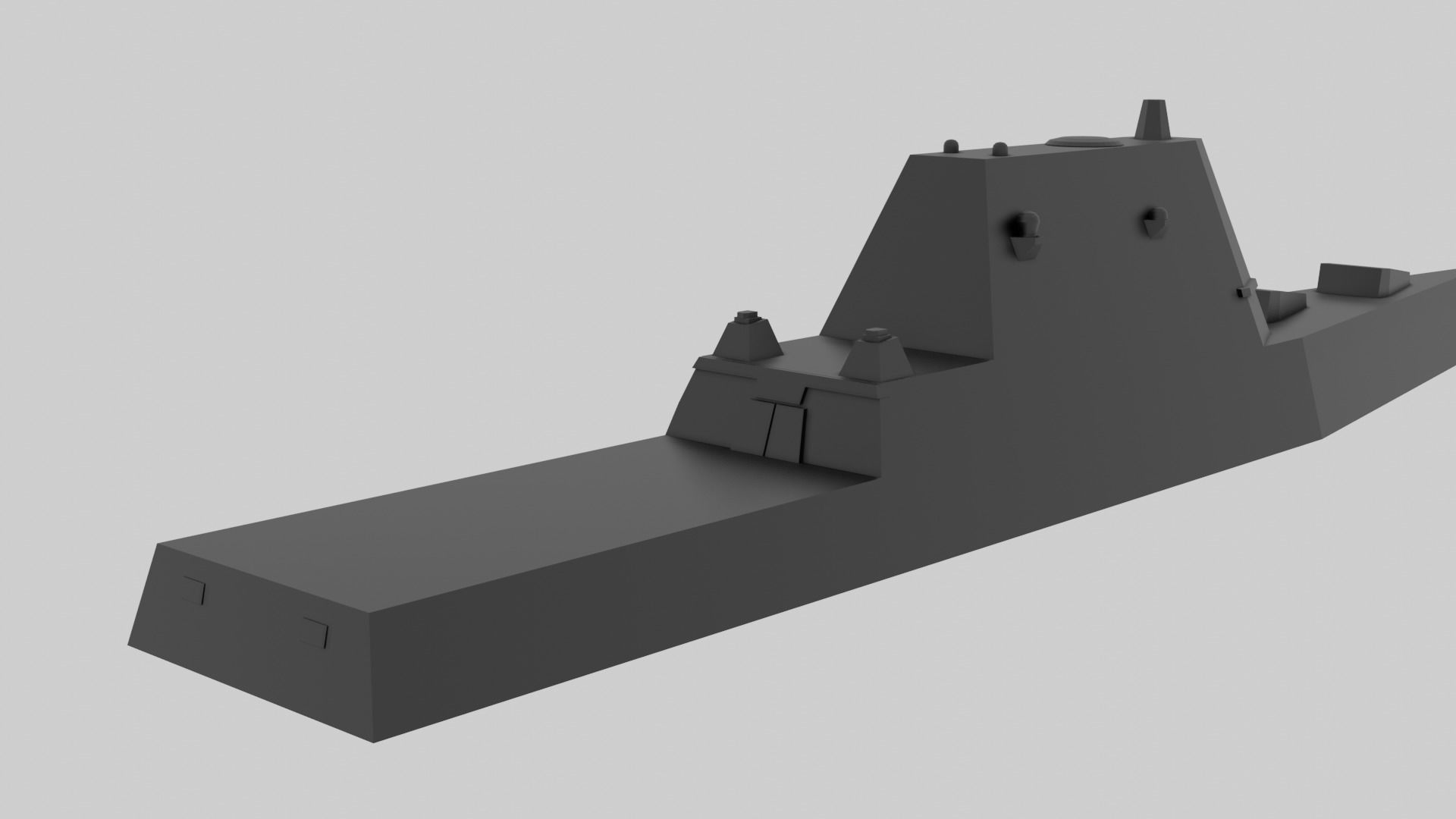 USS Zumwalt - Model for small scale printing free 3D model 3D printable ...