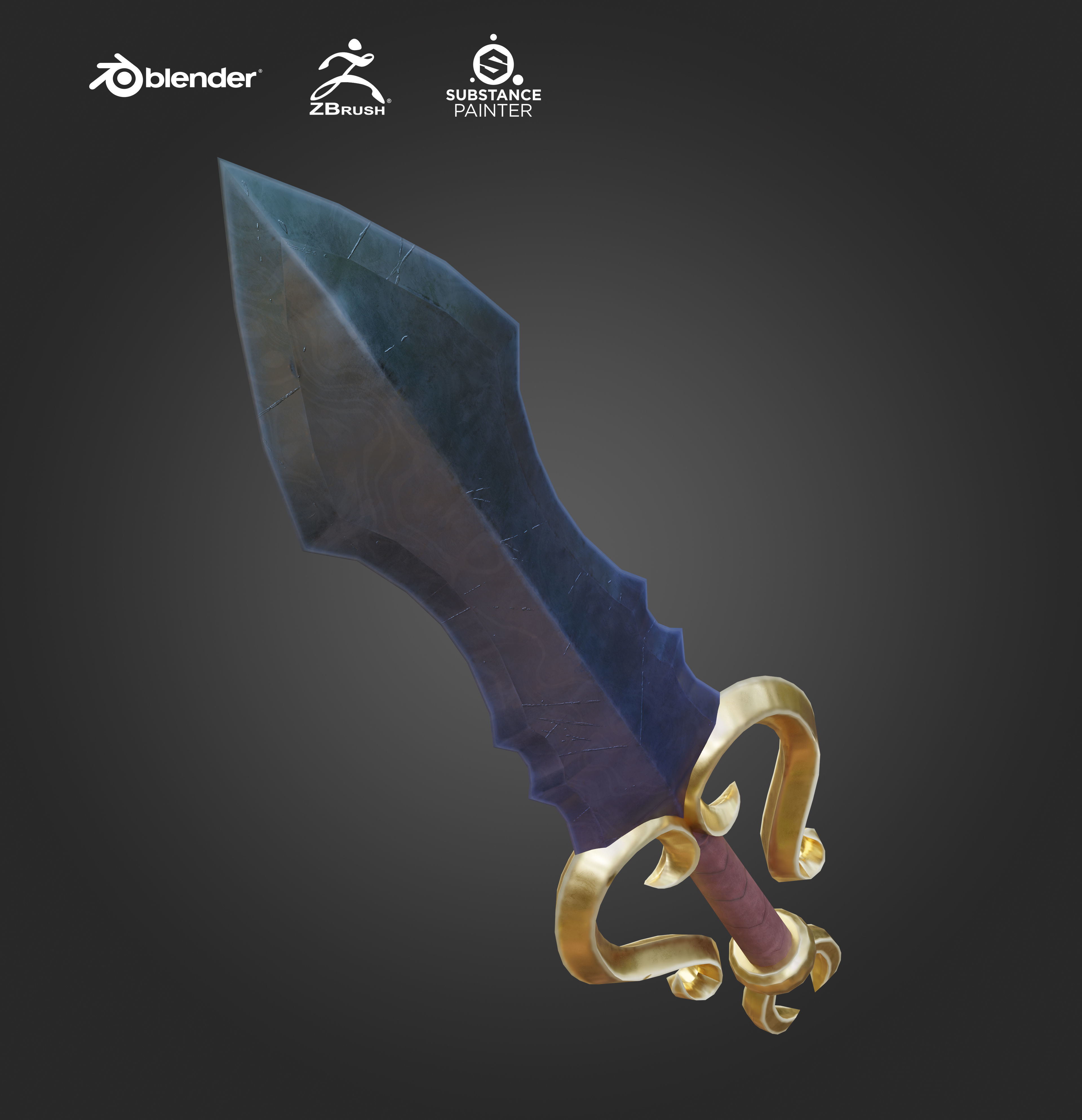 Stylized sword Game Ready free VR / AR / low-poly 3D model | CGTrader