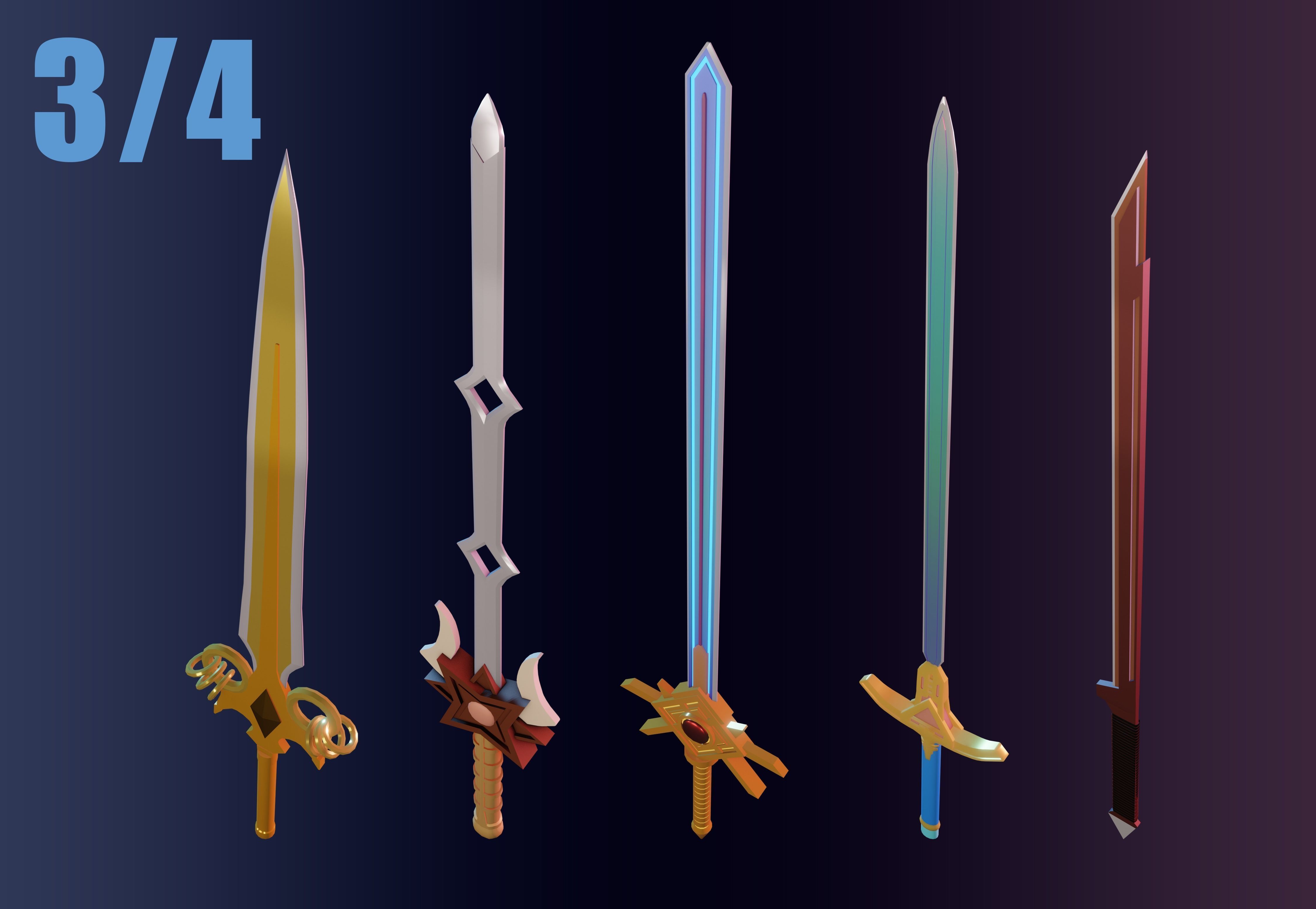 3D model Minipack swords fantasy LowPoly RPG VR / AR / low-poly | CGTrader