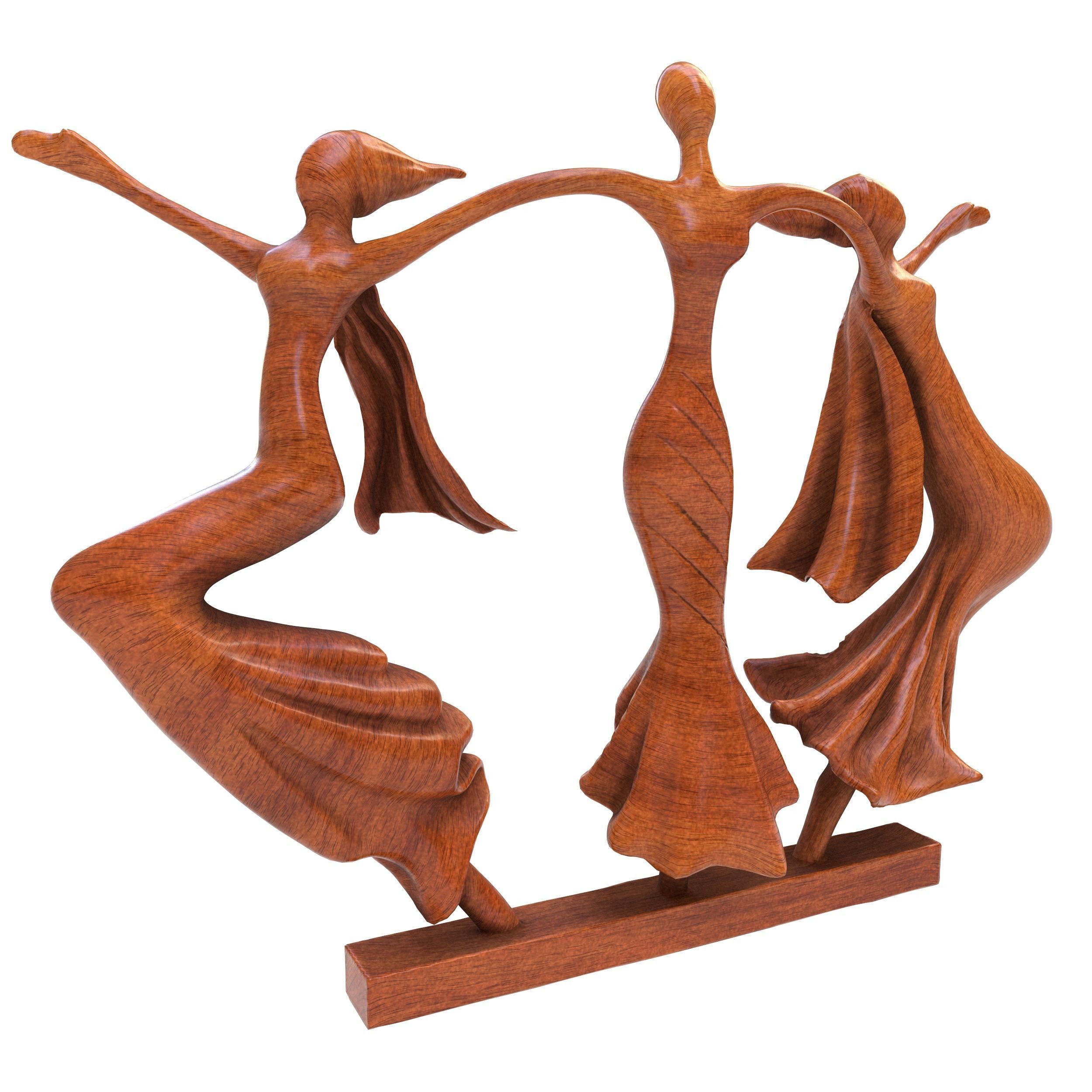 3D model Three person dance sculpture VR / AR / low-poly | CGTrader