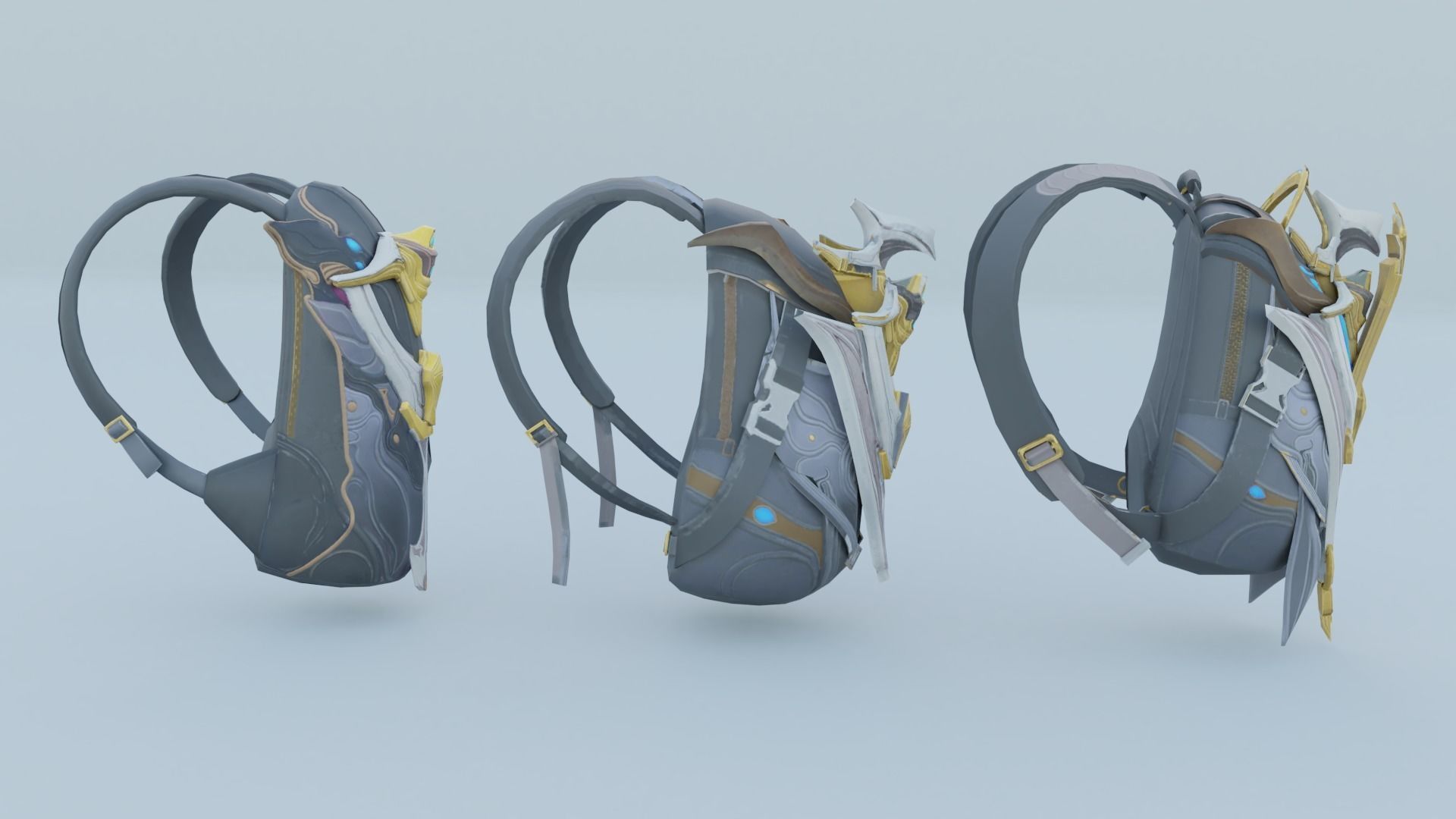 Bag 3x Mystic Artificer Backpack 3D model | CGTrader