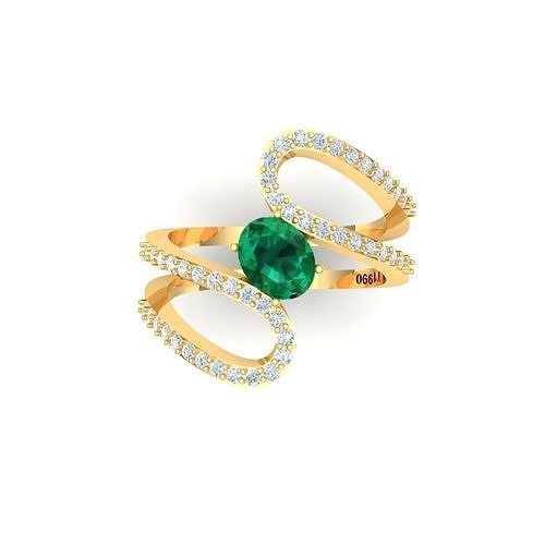 Single Emerald Ring 3D model 3D printable | CGTrader