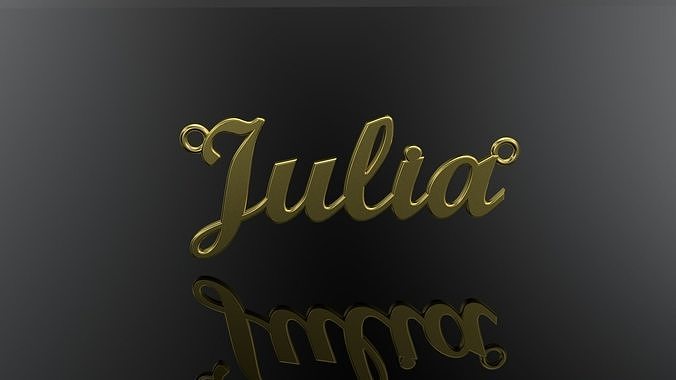 Julia name pendant 3D model 3D printable | CGTrader