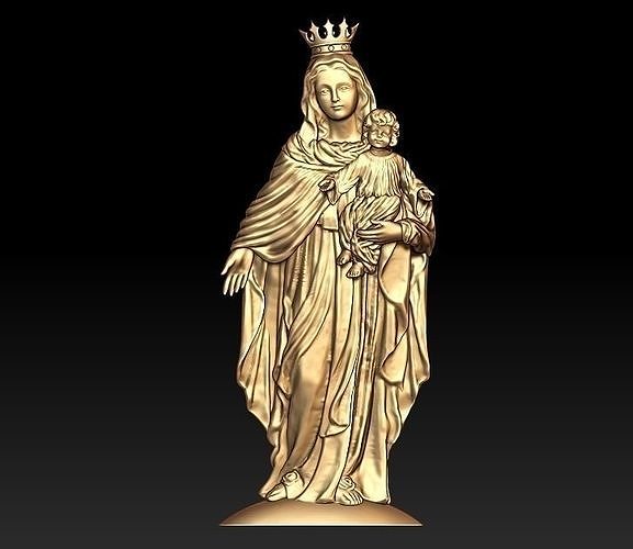 Virgin Mary 3D model 3D printable | CGTrader