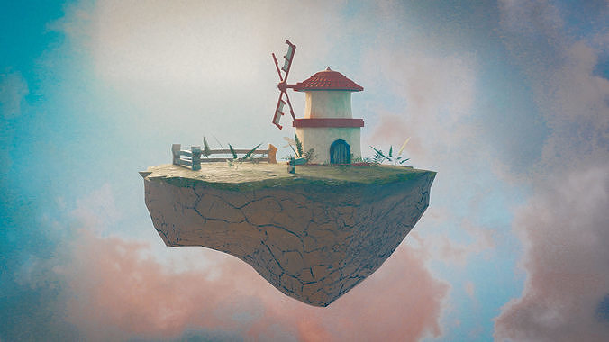 Floating Island 3D model | CGTrader