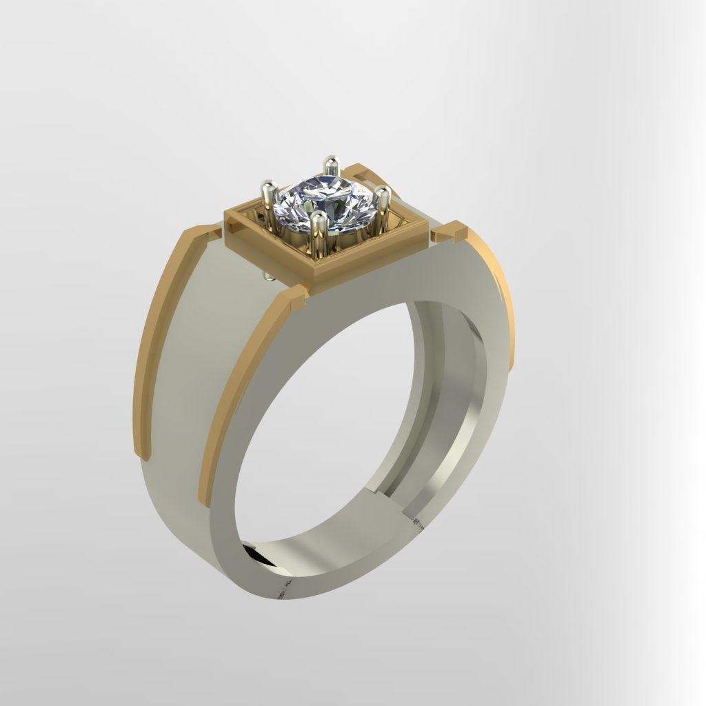 Diamond Soliter Ring For Men 3D print model 3D model 3D printable ...