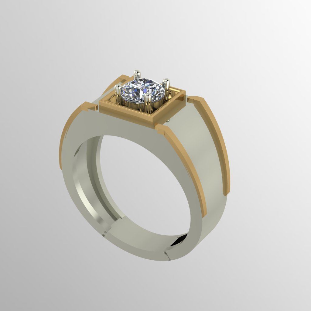 Diamond Soliter Ring For Men 3D print model 3D model 3D printable ...