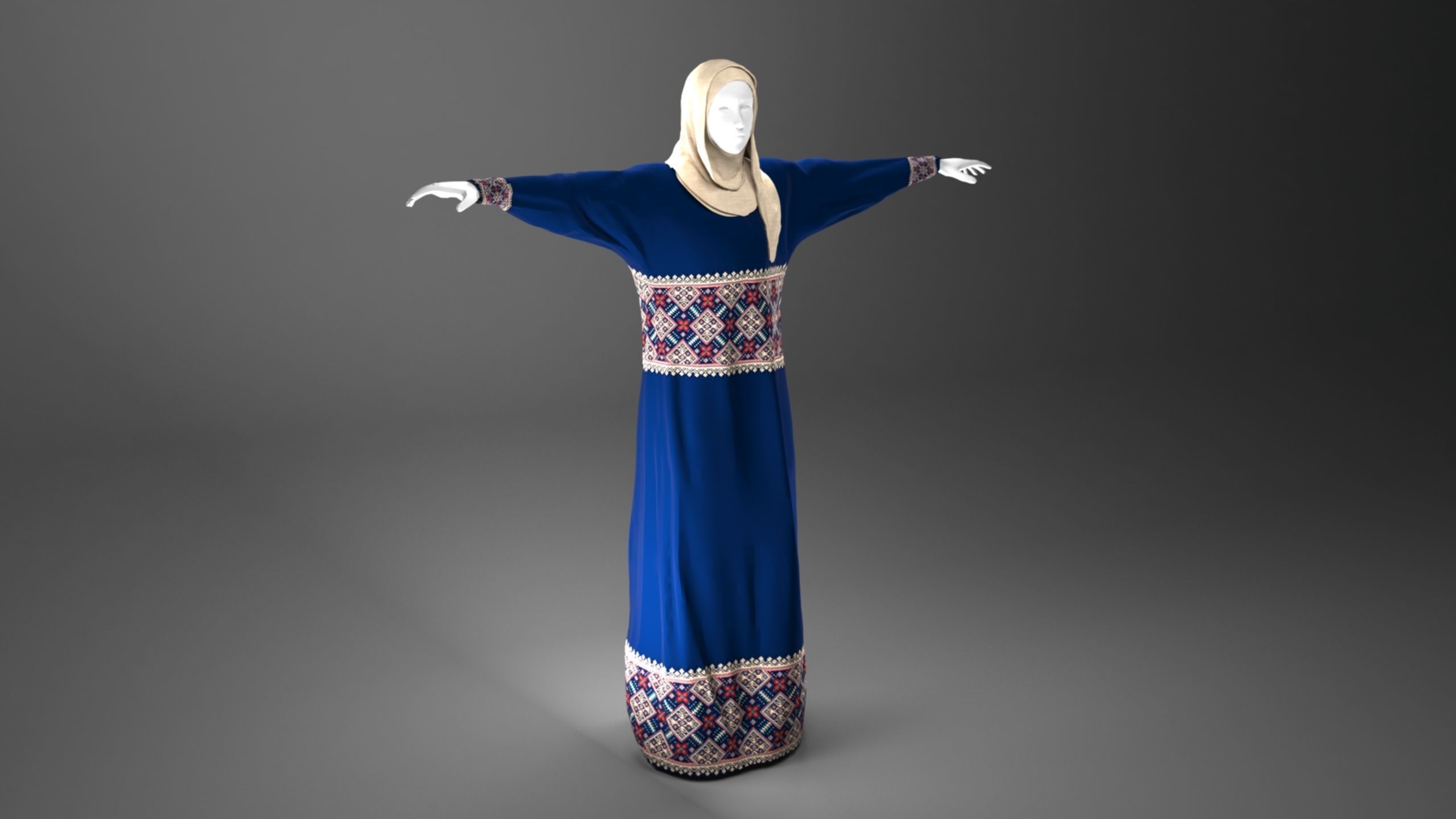 arabic dress with Hijab 3D model | CGTrader