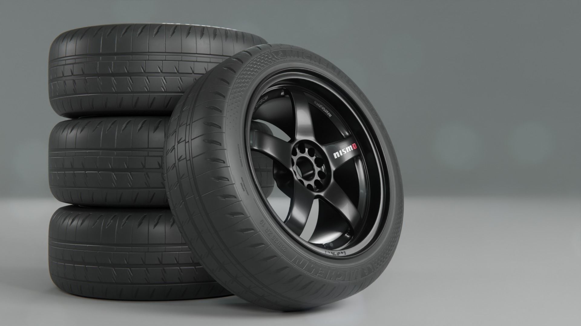 Nismo LMGT4 Wheels Sport Car Set Michelin Realistic Race Tires free 3D ...