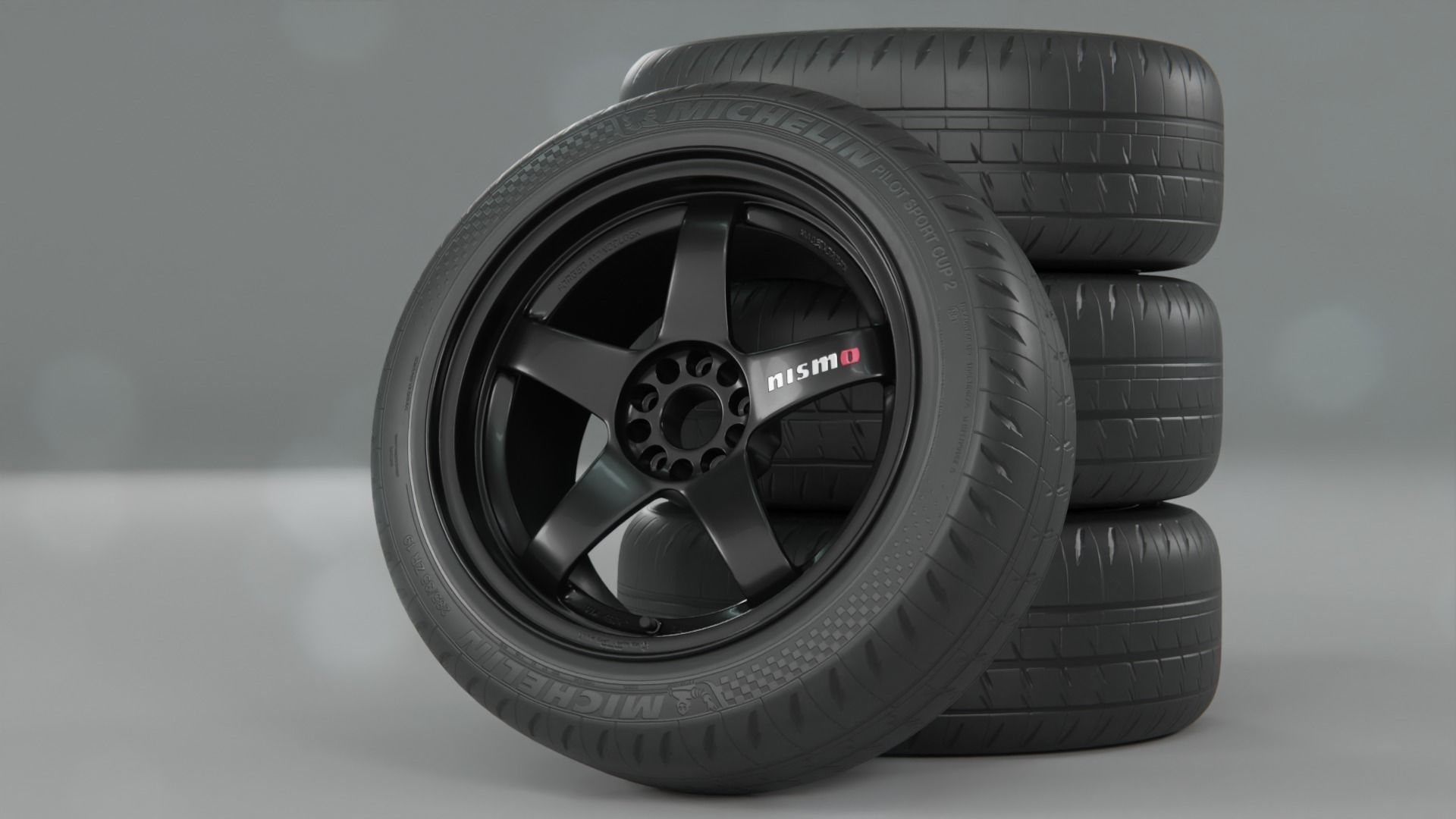 Nismo LMGT4 Wheels Sport Car Set Michelin Realistic Race Tires free 3D ...