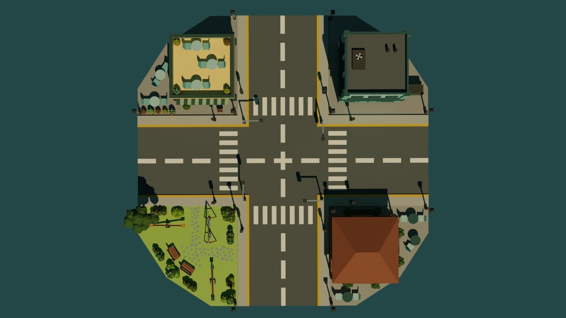 Low Poly Town 3D model | CGTrader