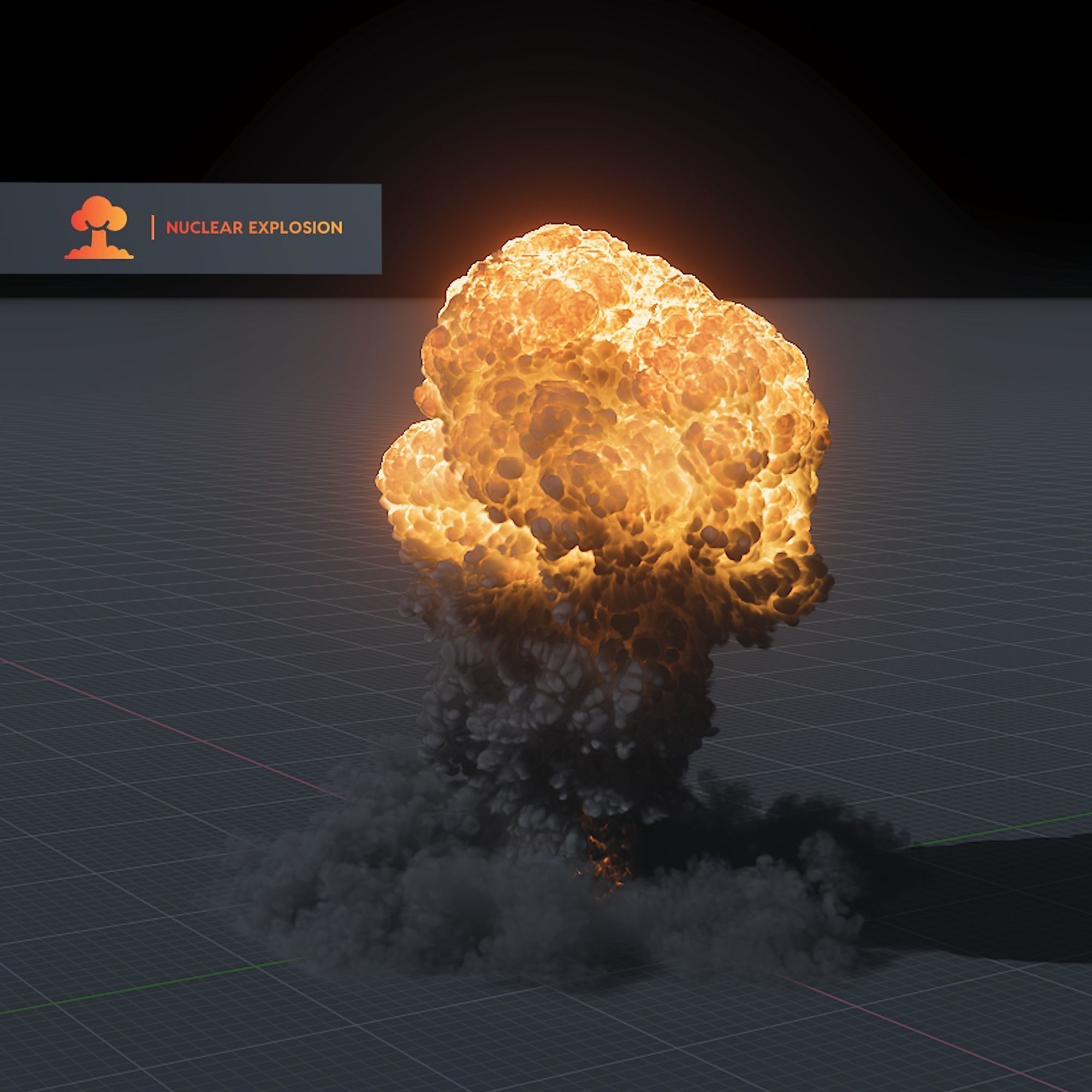 High Resolution Nuclear Blast 3D model animated | CGTrader