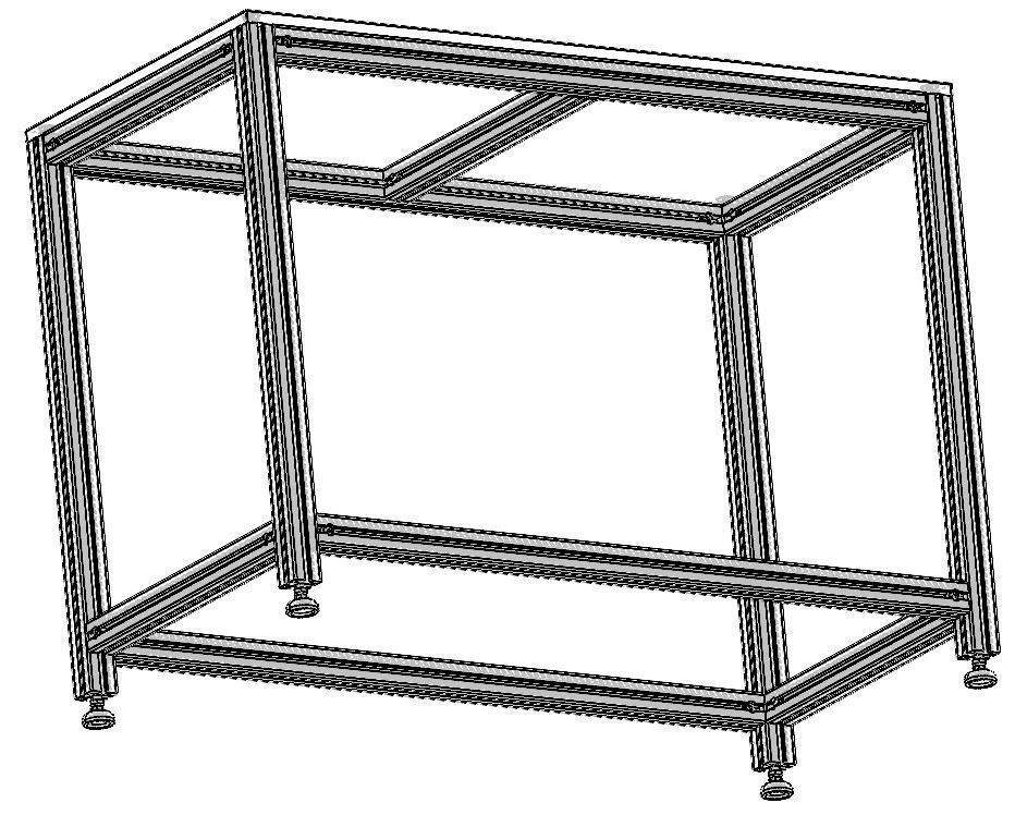 Bosch rexroth extruded profile work table 1200x600 mm h900mm 3D model ...