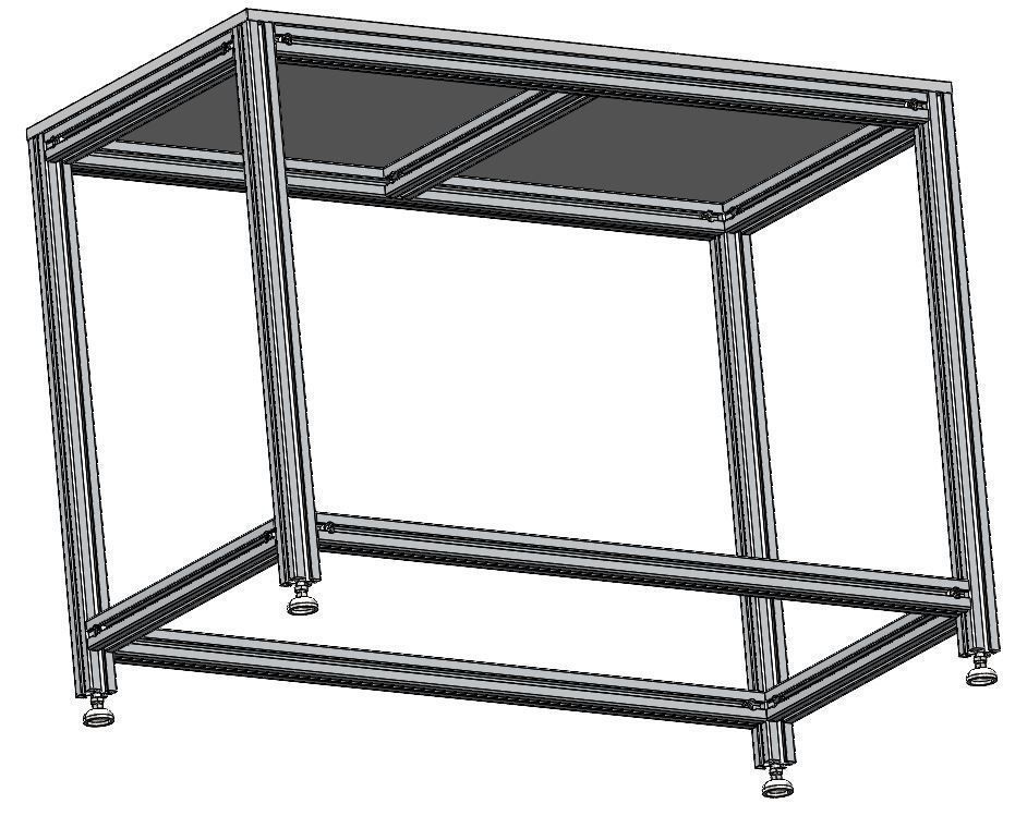 Bosch rexroth extruded profile work table 1200x600 mm h900mm 3D model ...