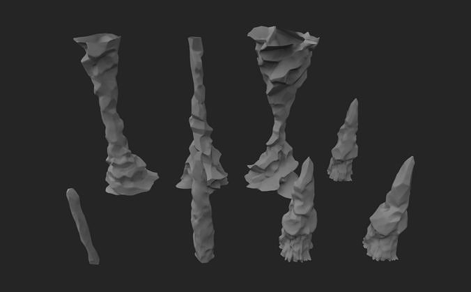 3D model Stylized Stalagmites VR / AR / low-poly | CGTrader