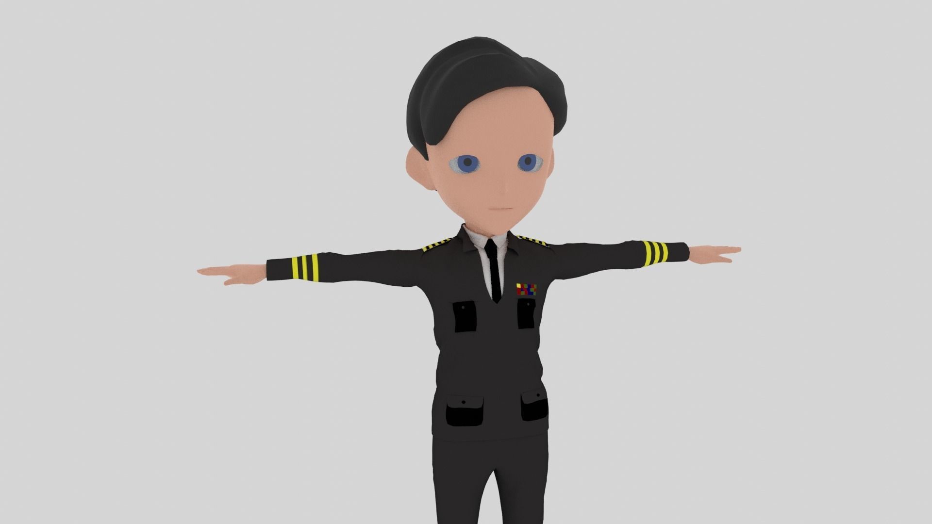 3D model Commander - Cartoon Character Man VR / AR / low-poly | CGTrader
