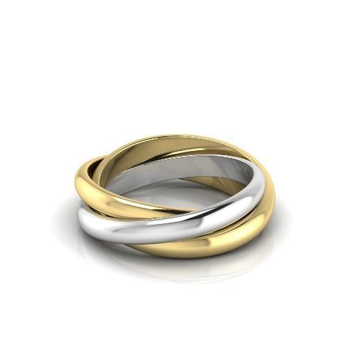 Triple wedding ring Model 3741 3D model 3D printable | CGTrader