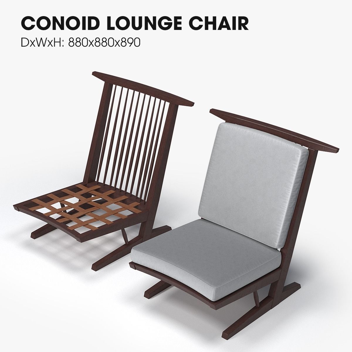 3D model CONOID LOUNGE CHAIR VR / AR / low-poly | CGTrader