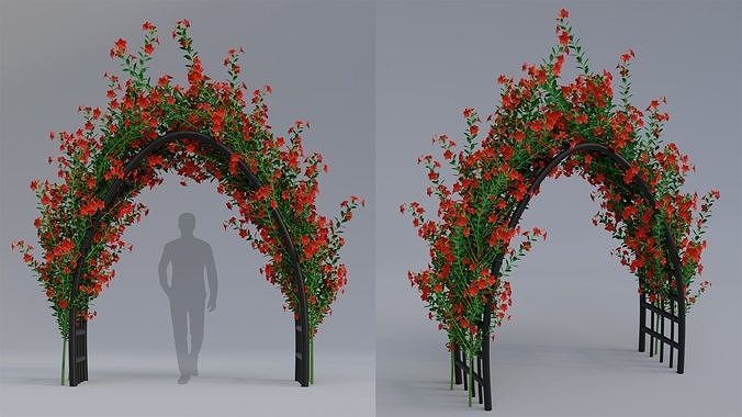 3d Gate With Flower 01 3D model | CGTrader
