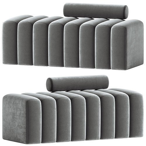 Modern Line Tufted Entryway Bench 3D model | CGTrader