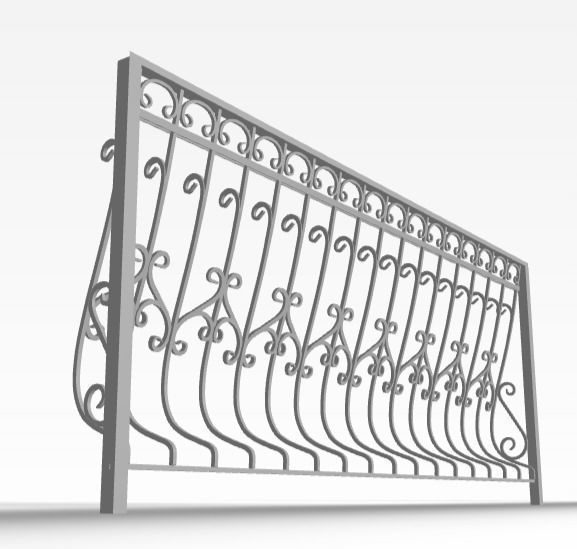 Wrought iron balcony railing 3D model gltf obj 3D model | CGTrader