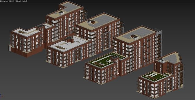 Apartment buildings 3D model | CGTrader