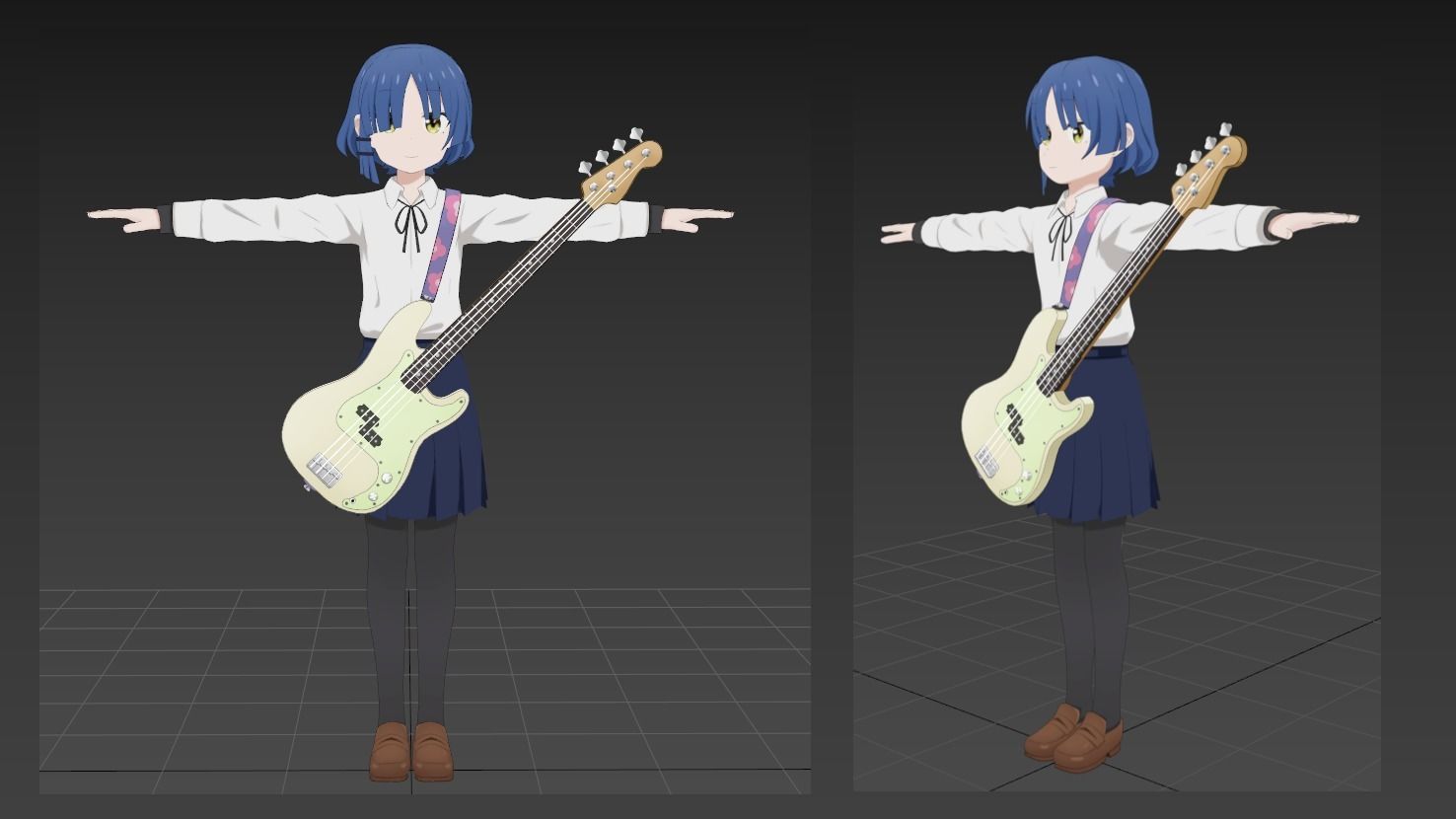 Ryo Yamada Bocchi the Rock VRChat Avatar 3D model rigged | CGTrader