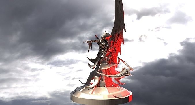 Dark ages Grim Reaper Robed Statue 2 3D model | CGTrader