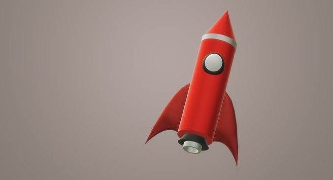Red rocket 3D model | CGTrader