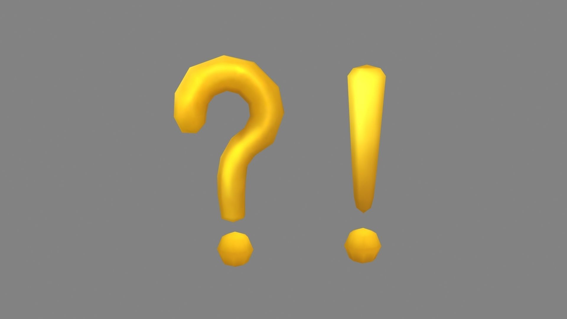 3D model Question mark and exclamation mark - yellow VR / AR / low-poly ...