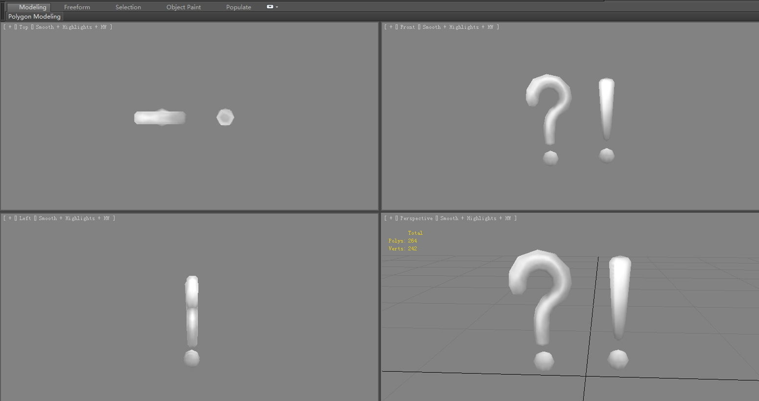 3D model Question mark and exclamation mark - grey VR / AR / low-poly ...