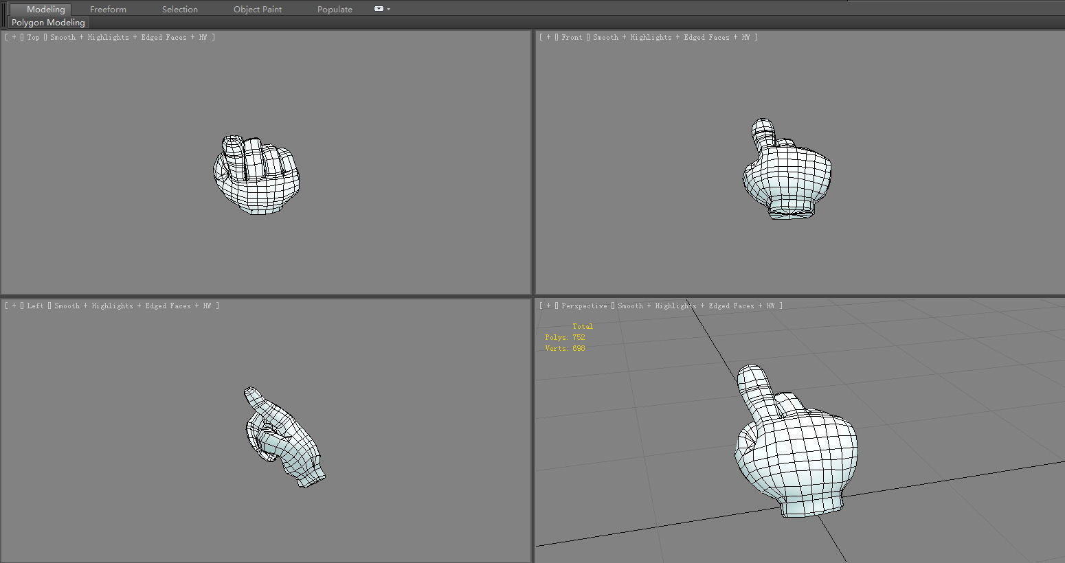 3D model Cartoon white hand - click VR / AR / low-poly | CGTrader
