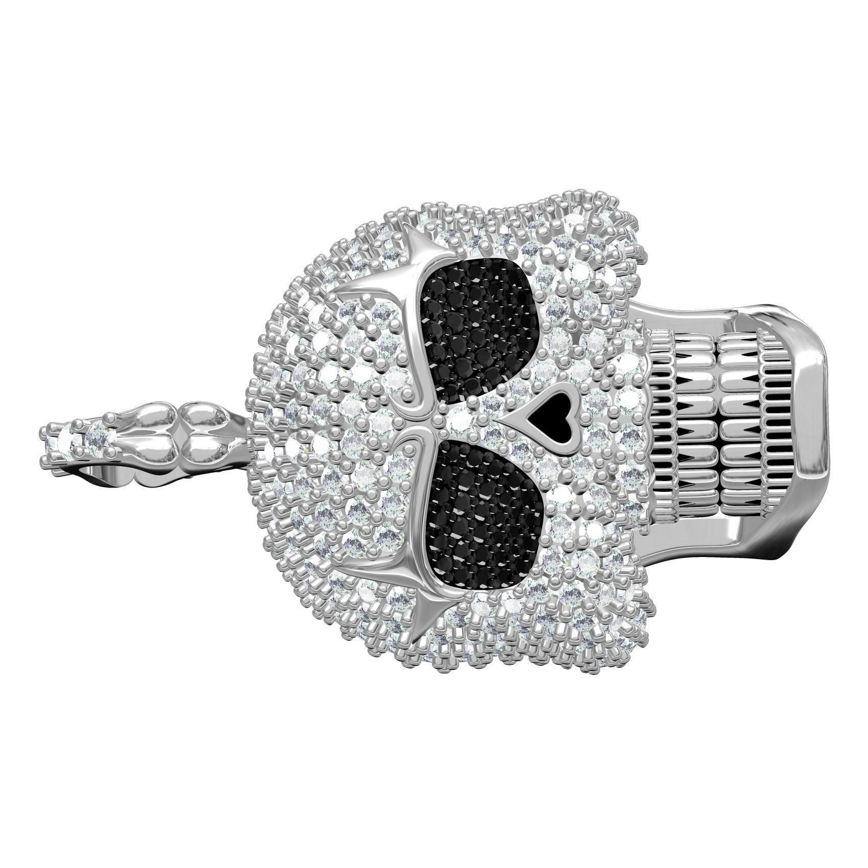 Skull and Bone Iced Diamond Pendant 3D model 3D printable | CGTrader