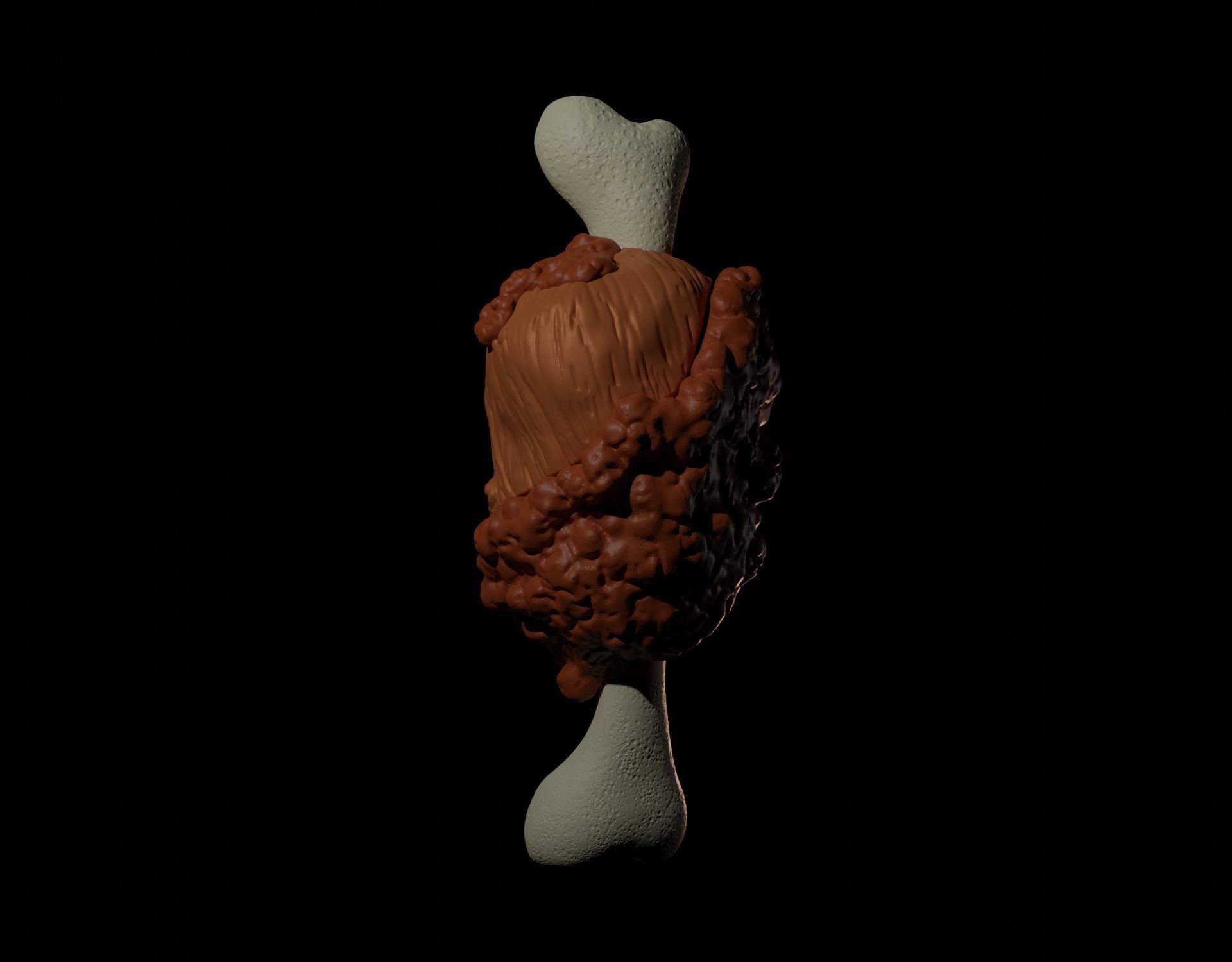 Fried Chicken with bone free 3D model 3D printable | CGTrader