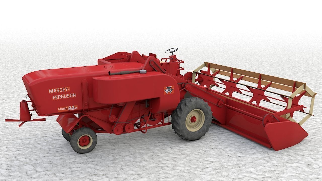 Massey Ferguson Super 92 Combine 1960 3D model | CGTrader