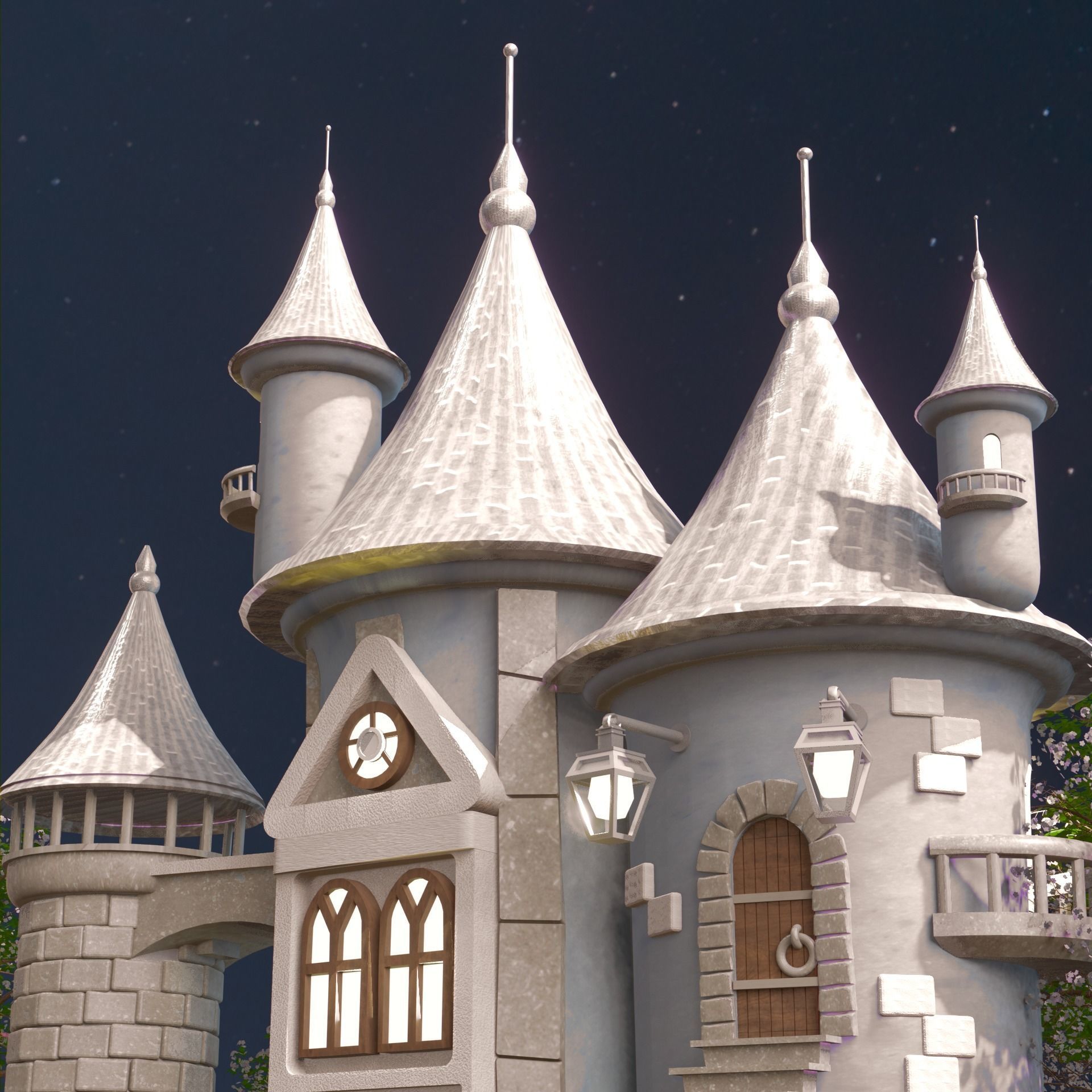 stone castle building 3D model | CGTrader
