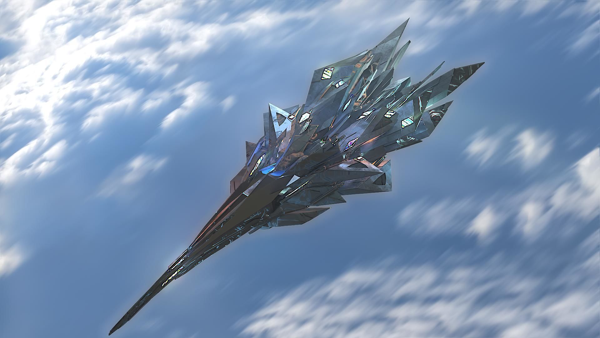 3D model Aircraft Jet Plane Sci-Fi Spaceship Space Ship 020 VR / AR ...