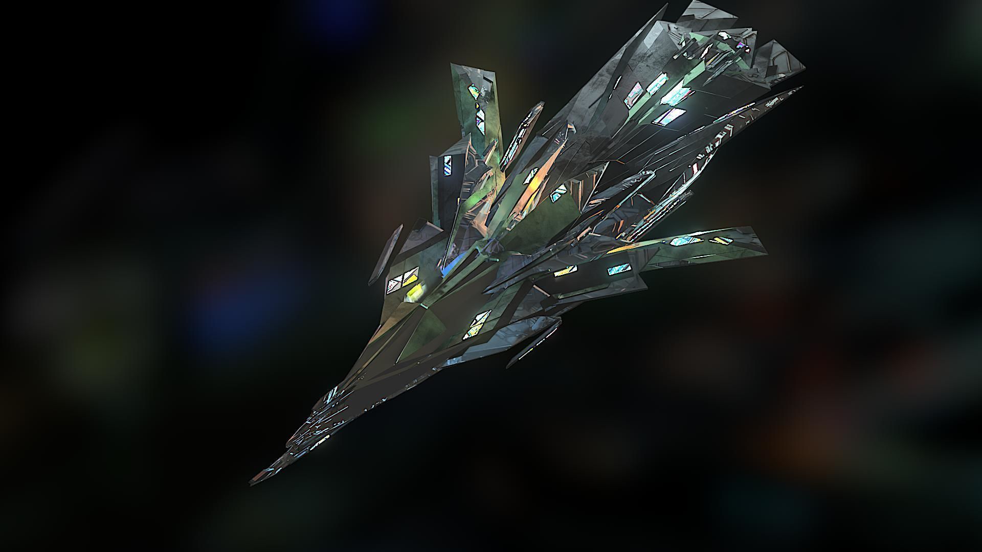 3D model Aircraft Jet Plane Sci-Fi Spaceship Space Ship 012 VR / AR ...