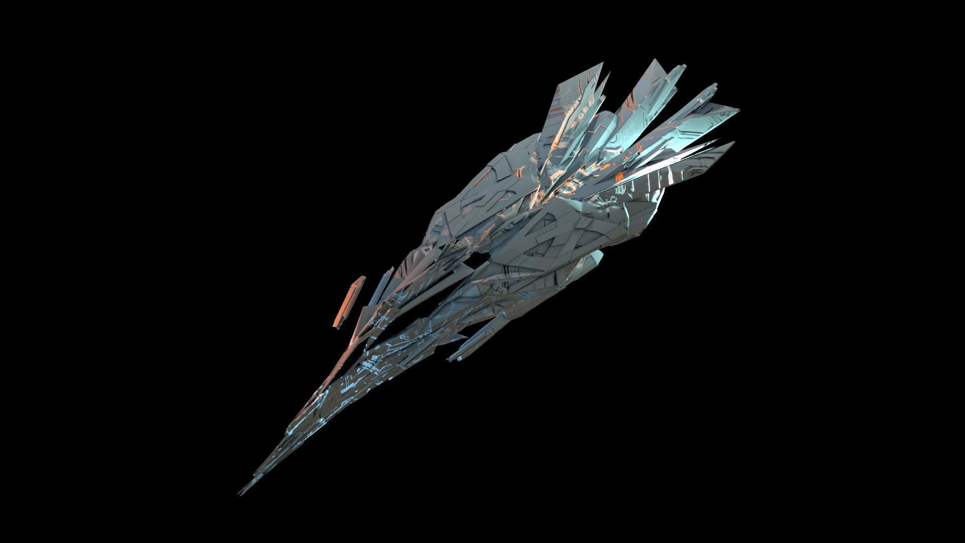 3D model Aircraft Jet Plane Sci-Fi Spaceship Space Ship 009 VR / AR ...