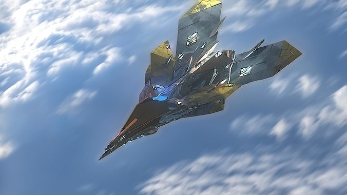 3D model Aircraft Jet Plane Sci-Fi Spaceship Space Ship 07 VR / AR ...