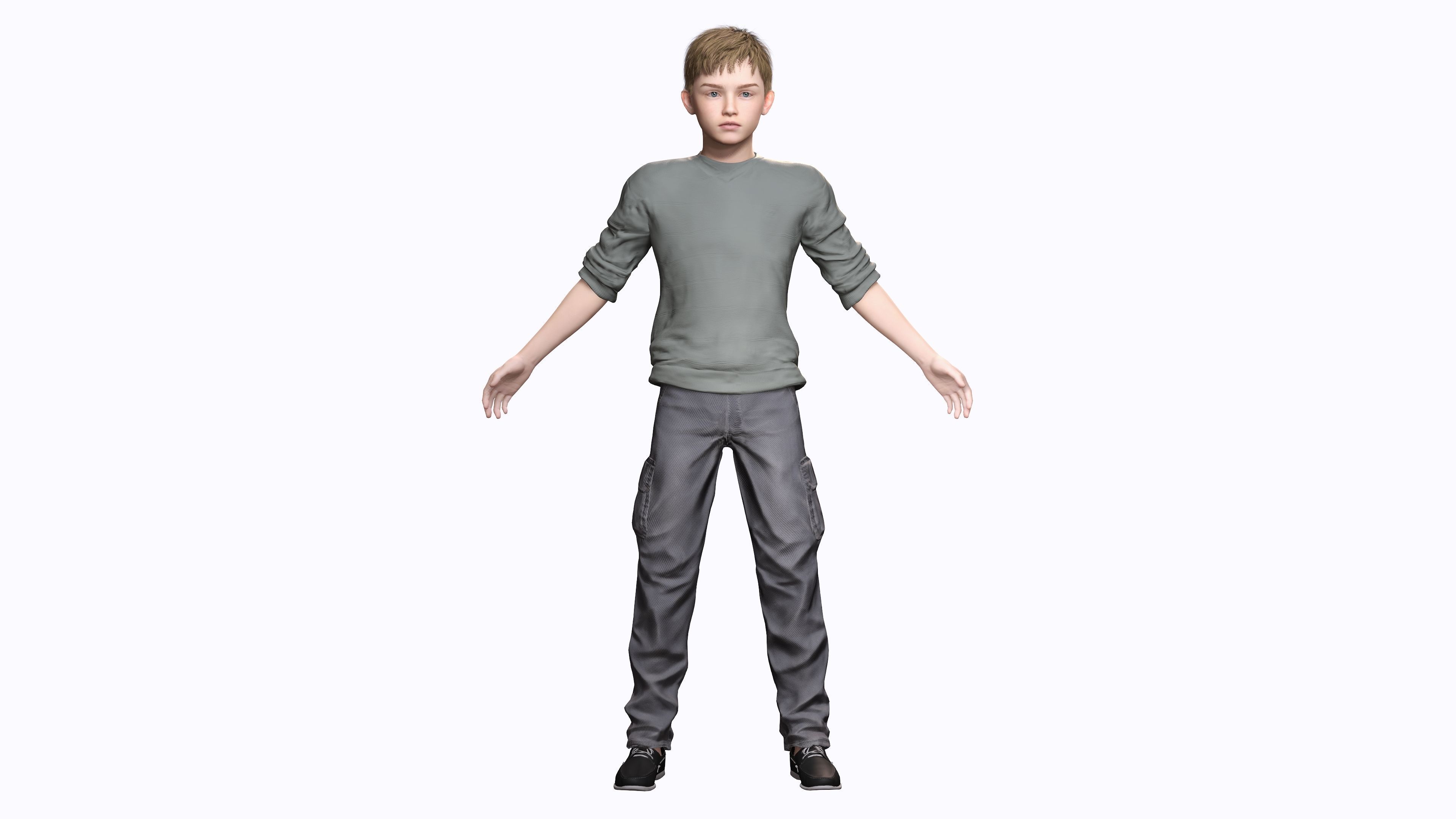 3D model HENRY-Playful Kid Realistic Child Boy VR / AR / low-poly ...